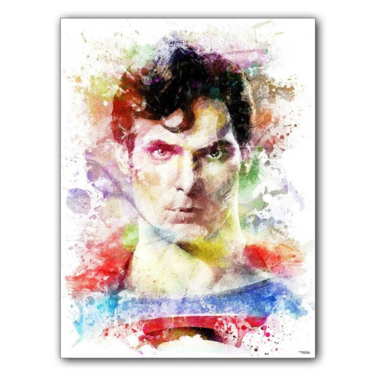 Tableau portrait Superman peinture Christopher Reeve - Splashed!